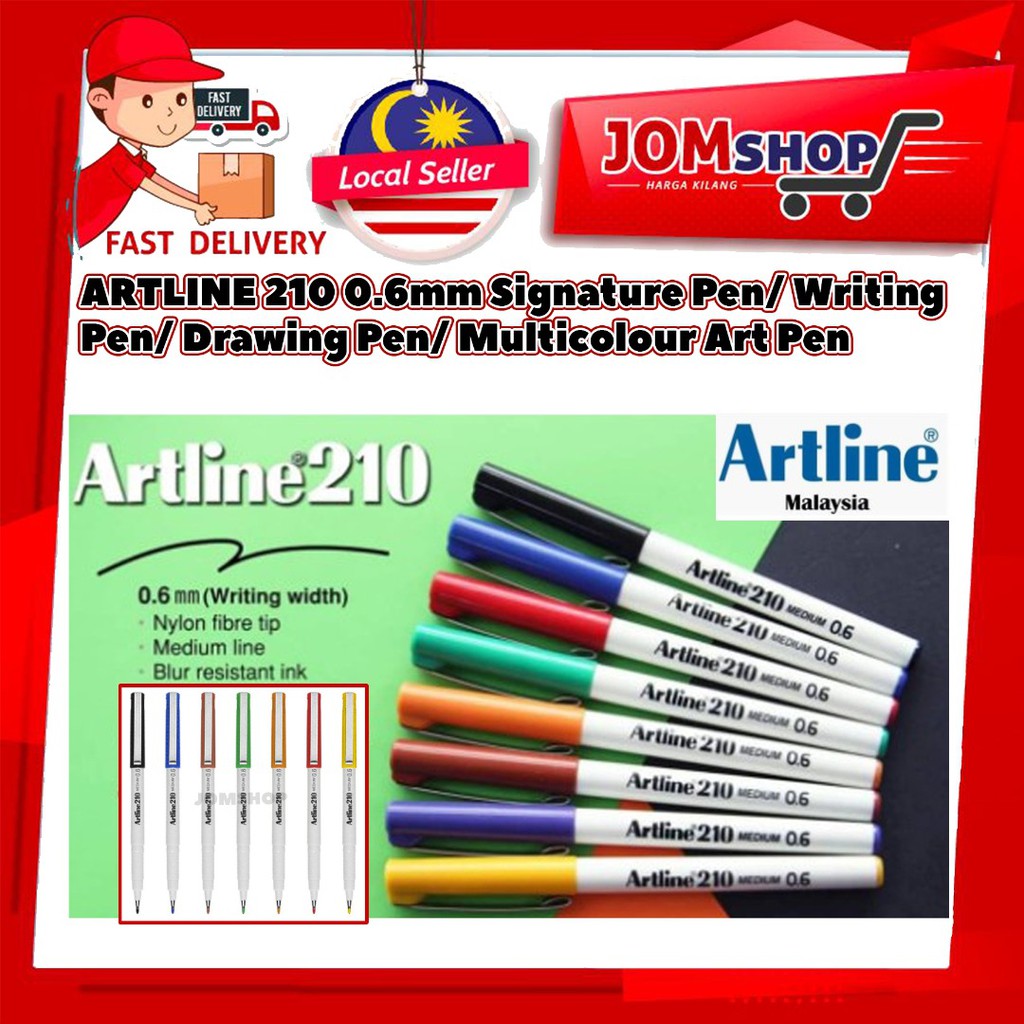 ARTLINE 210 Signature Pen / Writing Pen/ Drawing Pen/ 0.6mm Multicolour ...