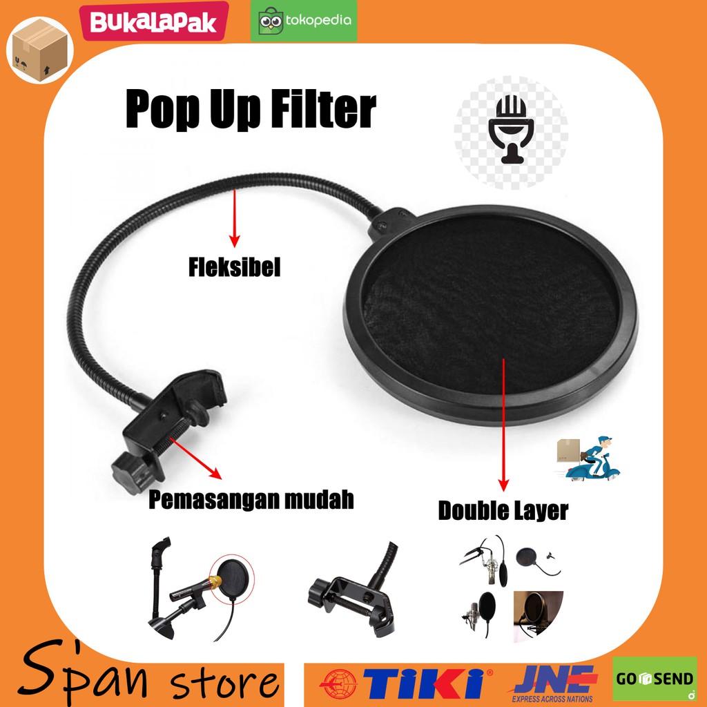 Double Layer Pop Filter for Recording - Youtuber - Song Cover | Shopee ...
