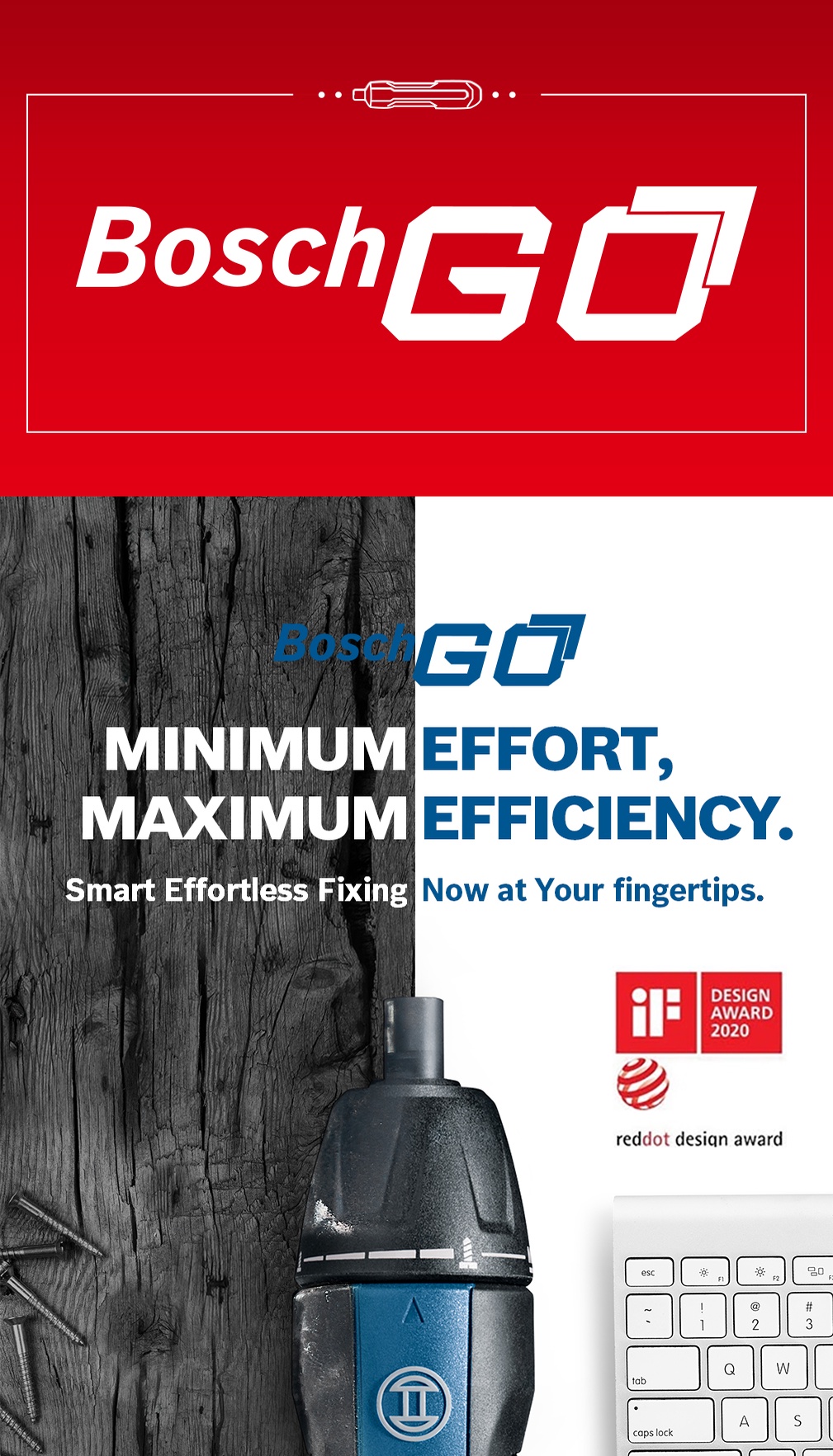 BOSCH GO 2 SOLO Smart Screwdriver with 2pcs Screwdriver Bits + Micro ...