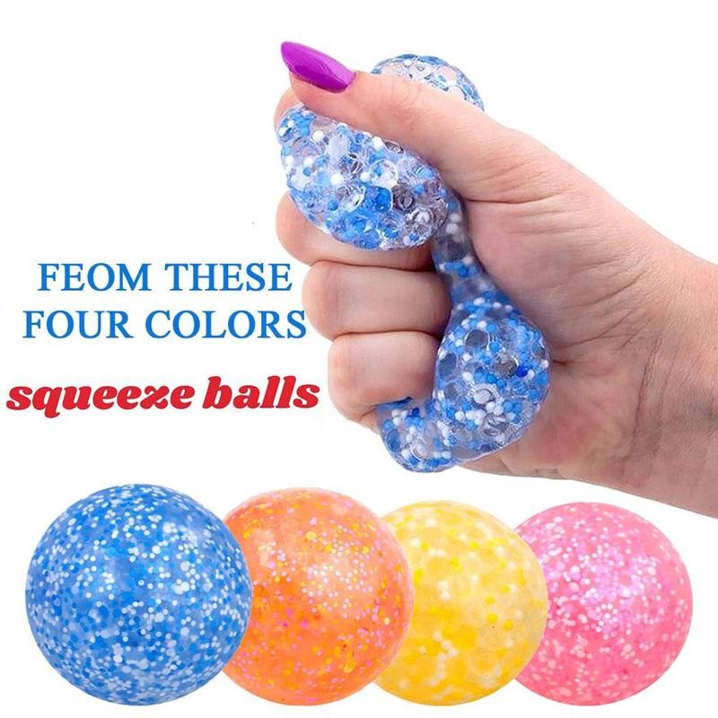 Squishy Ball Jelly Bead Stress Reliever Ball Toy Autism Squeeze Fidget ...