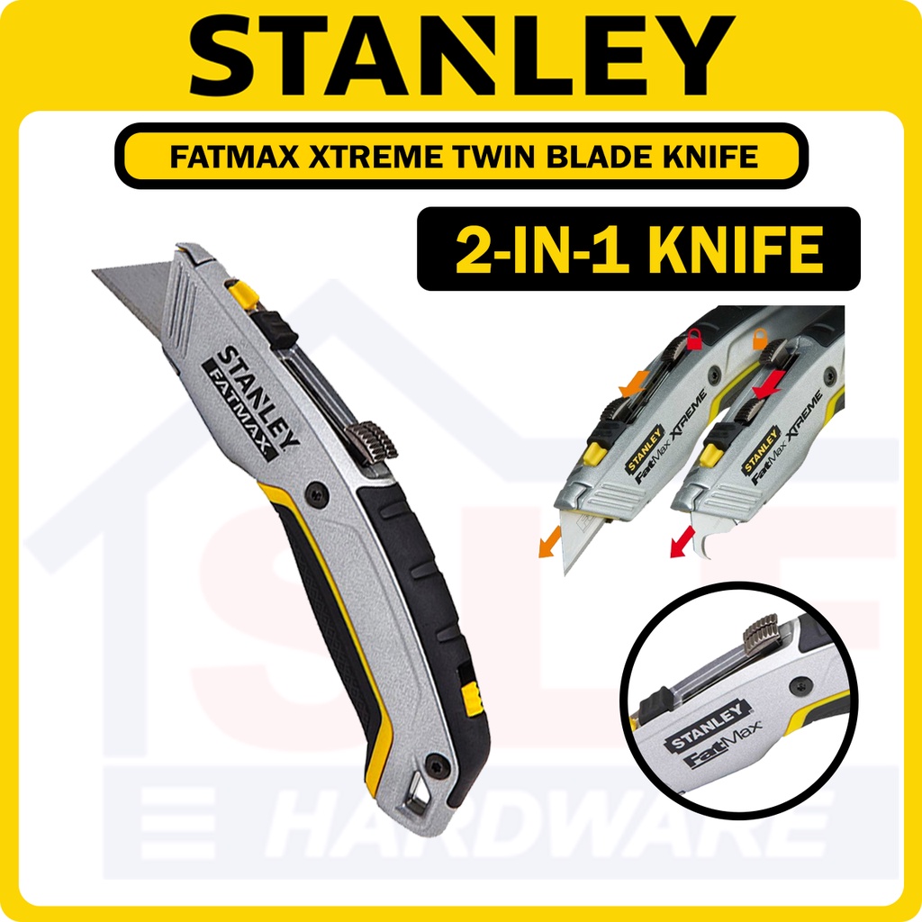 STANLEY 10-789 Fatmax Xtreme Twin Blade Knife pisau bilah pemotong ...