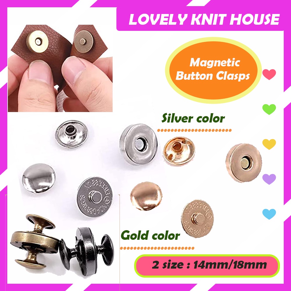 Rivet Button Magnetic Snaps Purse Double Rivet Closures Round Clasp ...