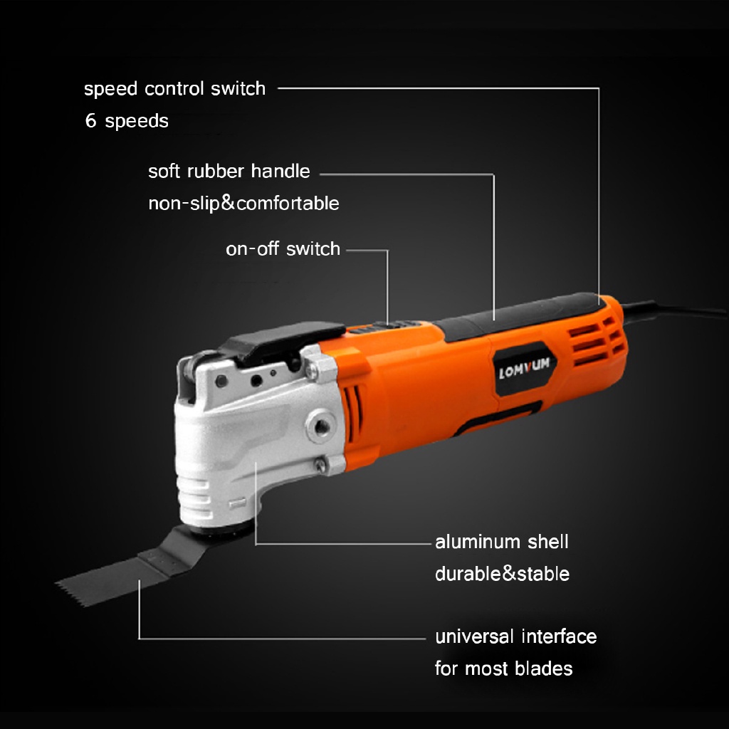 Multi-function Oscillating Tool Kit 300W Electric Woodworking Cutting Machine Wood Laminator ...