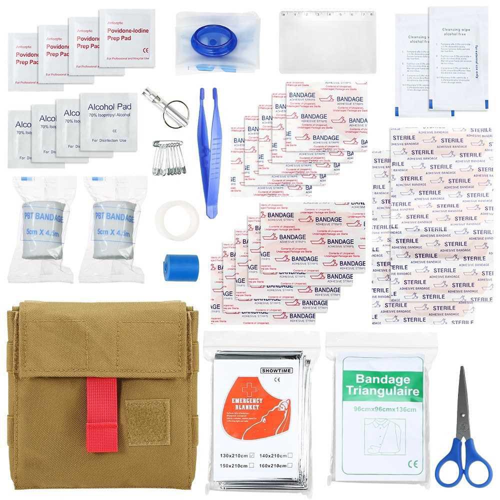 First Aid Kit Tactical Molle Waist Pouch Outdoor Aid Supplies Included ...