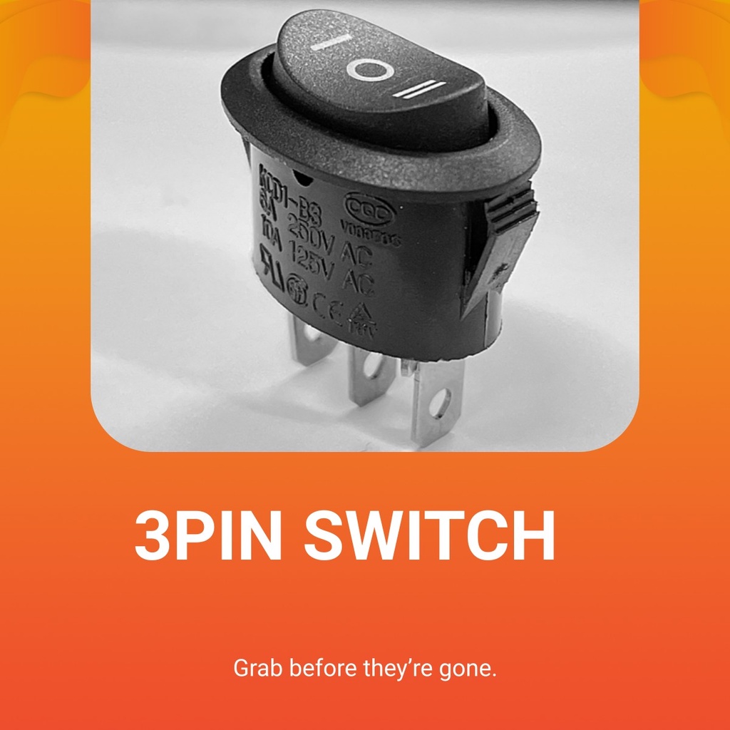 Oval Push Button Rocker Switch 6A 250V 10A 125V AC Toggle IO ON-OFF Car ...