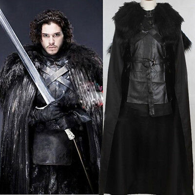 Newest Game of Thrones Jon Snow Cosplay Costume Halloween Knight Party ...