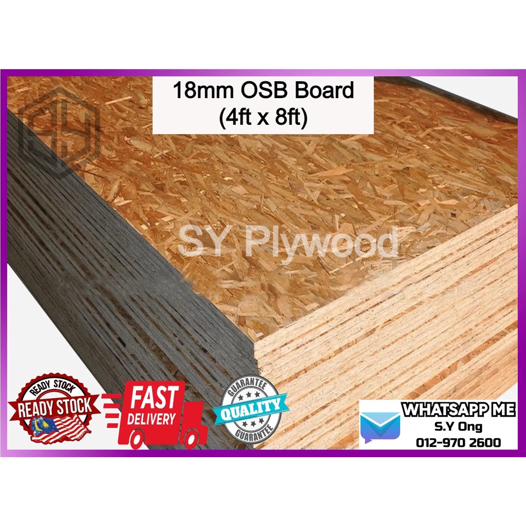 OSB Board Plywood 18mm x 4ft x 8ft (50pcs Per Bundle) | Shopee Malaysia