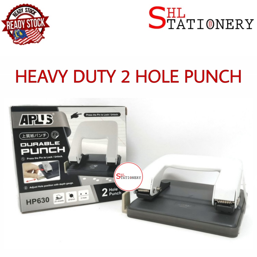 APLUS Heavy Duty 2 Hole Punch With Pin Lock HP630 / Paper Puncher / 打洞机 ...