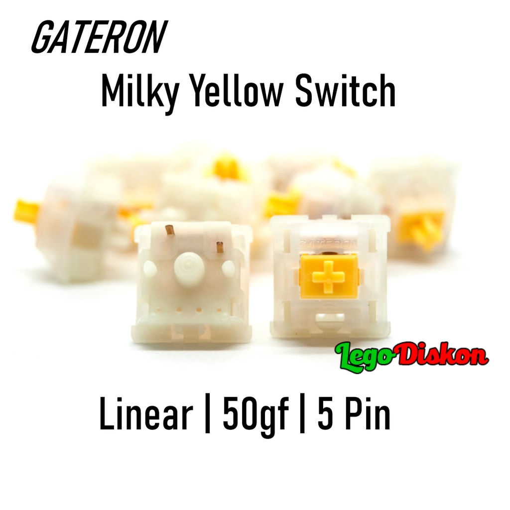 Gateron MILKY YELLOW Linear PCB Mount 5 PIN Mechanical Keyboard Switch ...