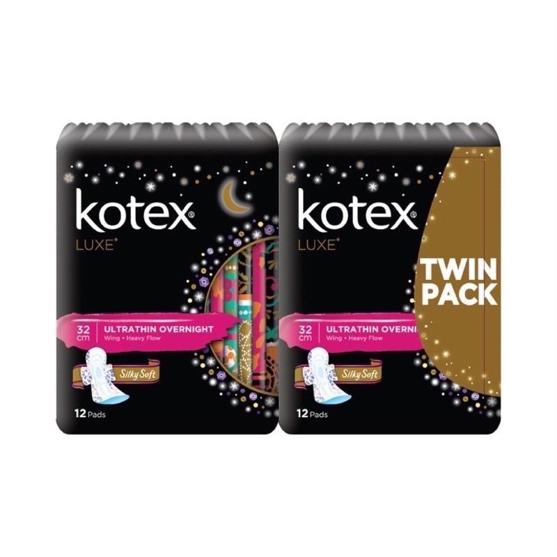 Ready Stock Kotex Luxe Ultra Thin Overnight Wing (32cm x 12s x 2 ...