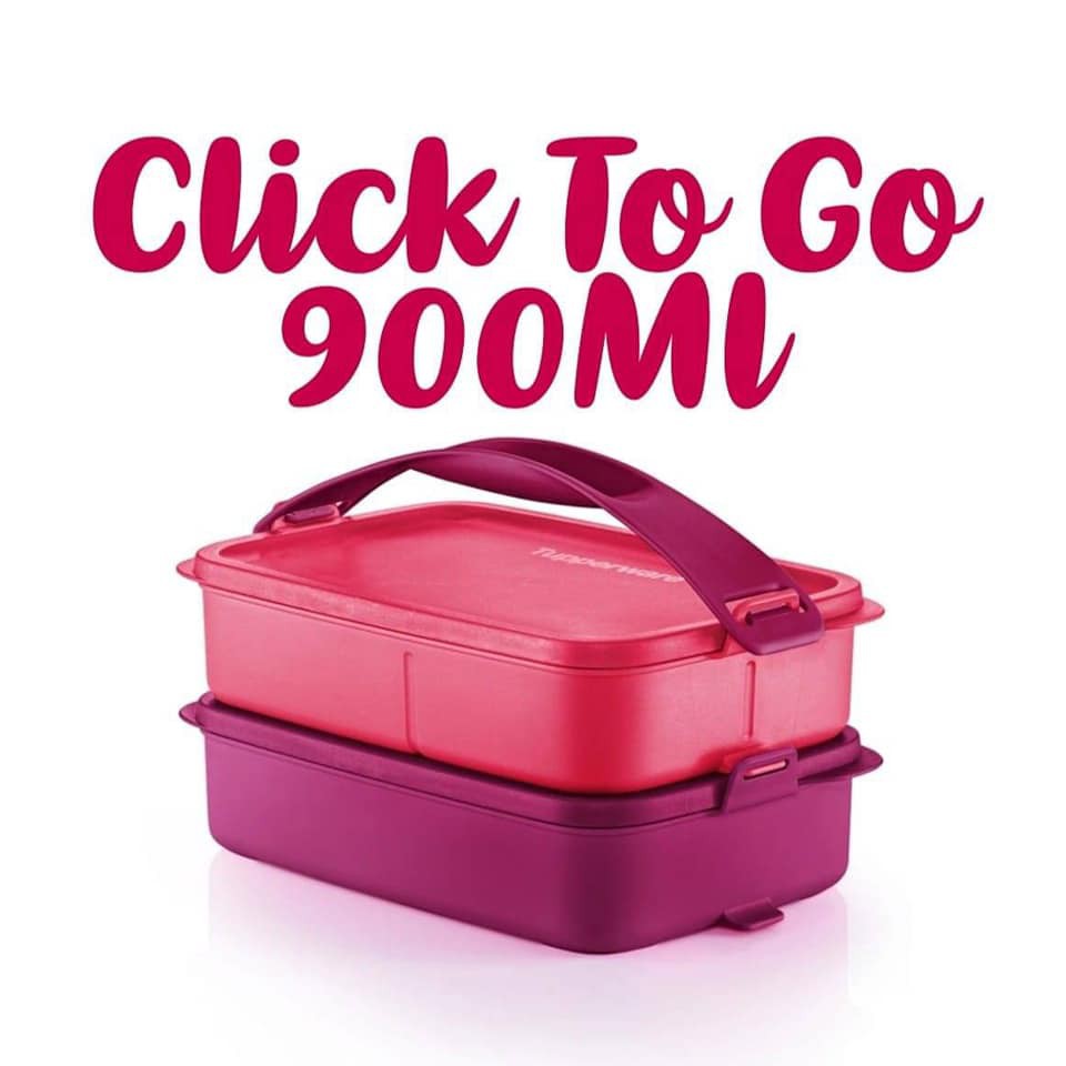 Tupperware Click To Go Set 900ml with divider and Non Divided OR handle ...