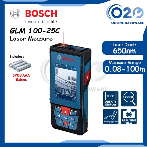 Bosch GLM 50-27CG Laser Measure & GLM 100-25C Laser Measure Laser Tools Long-Distance ...