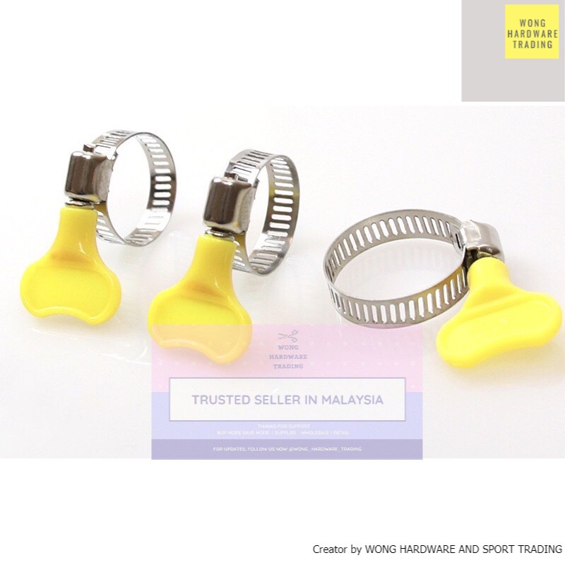 【Ready Stock】Butterfly Head Adjustable Hose Clamp Clips with Key Water ...