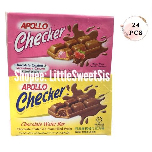 [24pcs* 18g] APOLLO CHECKER CHOCOLATE WAFER BAR [A1788/ A1733] | Shopee ...
