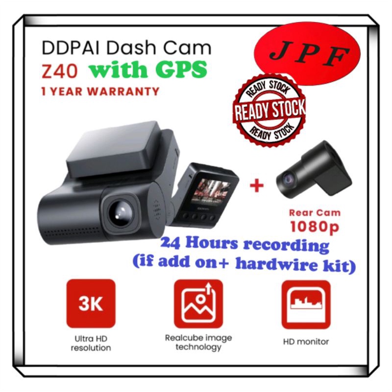 18MONTH WARRANTY DDPAI Z40 CARCAM GPS DVR dash cam front and rear ...