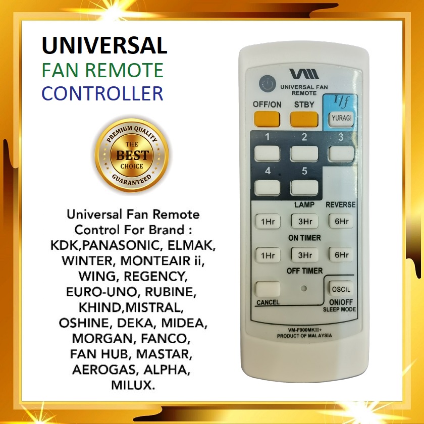 Universal Fan Remote Controller VM-F900MKII+ FOR KDK PANASONIC ELMARK ...