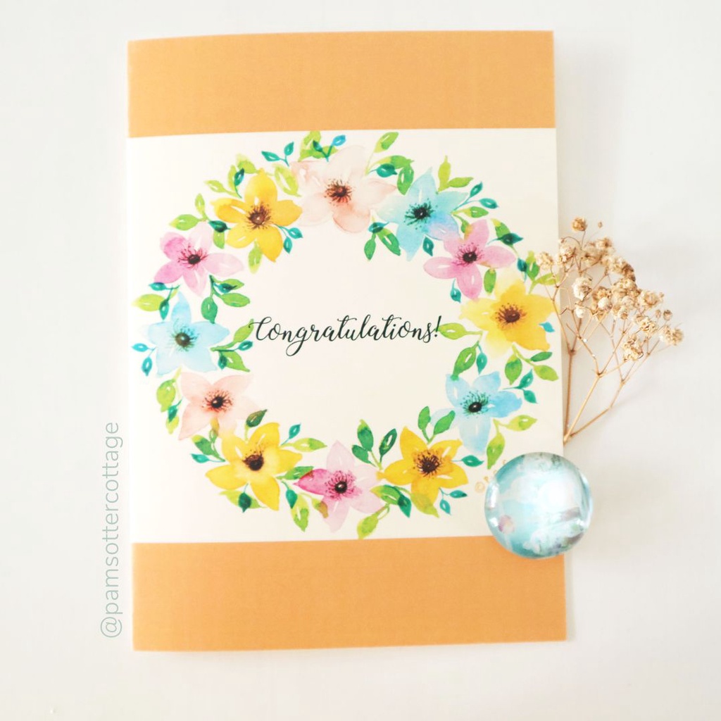 Congratulations Greeting Cards (Floral Watercolour theme) | Shopee Malaysia