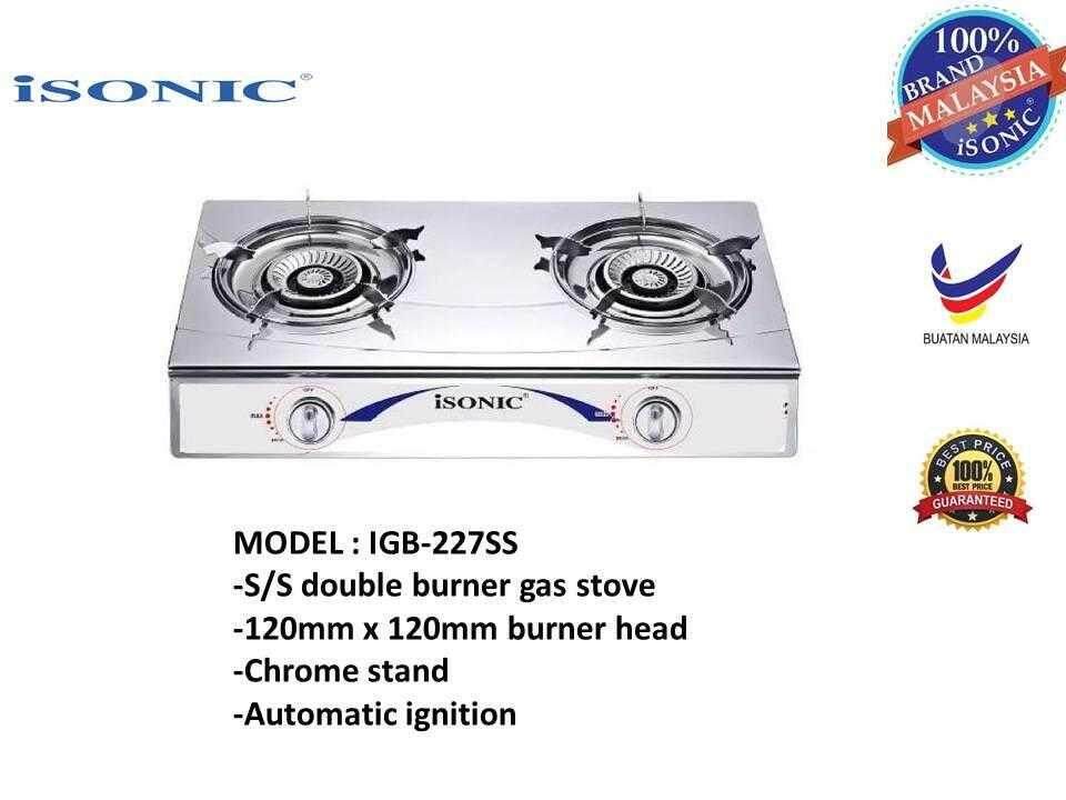 iSONIC Stainless Steel Table Gas Stove Cooker Dapur Gas IGB-288SS IGB ...
