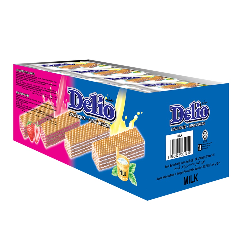 24Pcs x 16g Delio Cream Wafer (Chocolate / Strawberry / Milk / Orange ...
