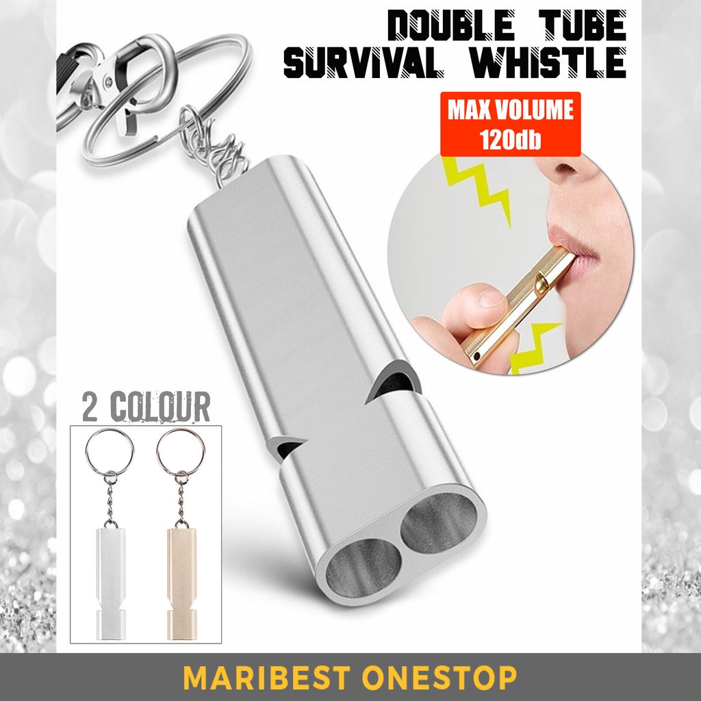 Outdoor Survival Whistle Double Pipe Whistle Stainless Steel Loud ...