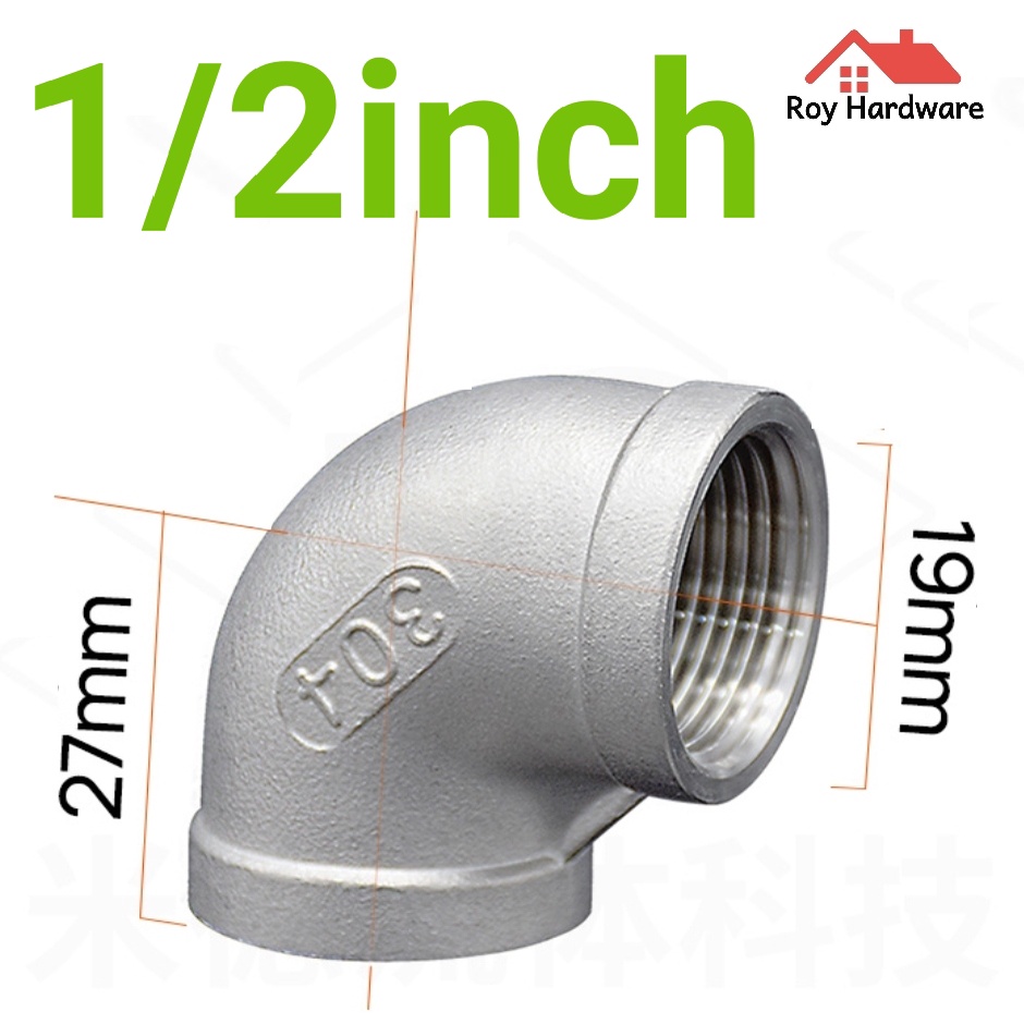 Stainless Steel 304 DN15 1/2''inch inci Elbow Socket Nipple Tee Union holder End cap Plug Paip ...