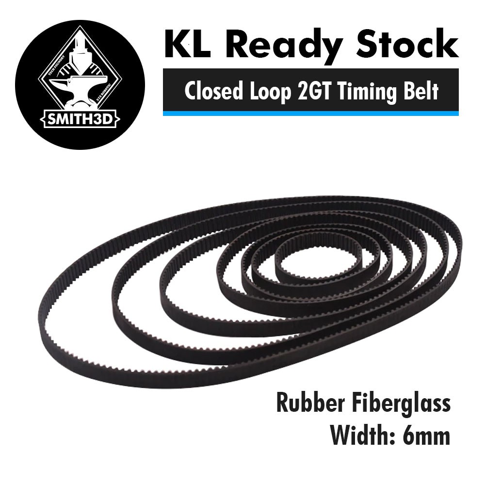 2GT 6mm Closed Loop Timing Belt Rubber Length 180 200 300 400 610 752 ...