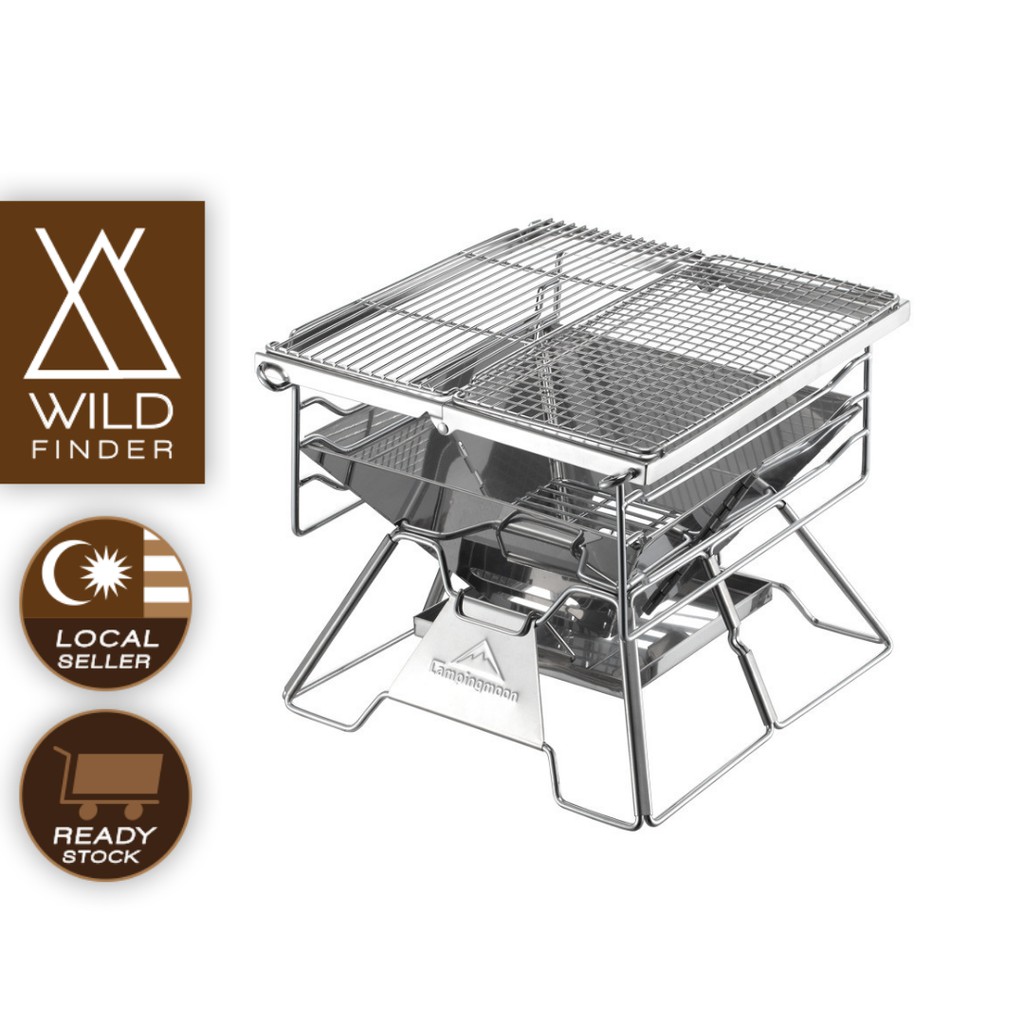 Campingmoon X-TWO Foldable Barbecue Grill Mini Collapsible BBQ Rack for ...