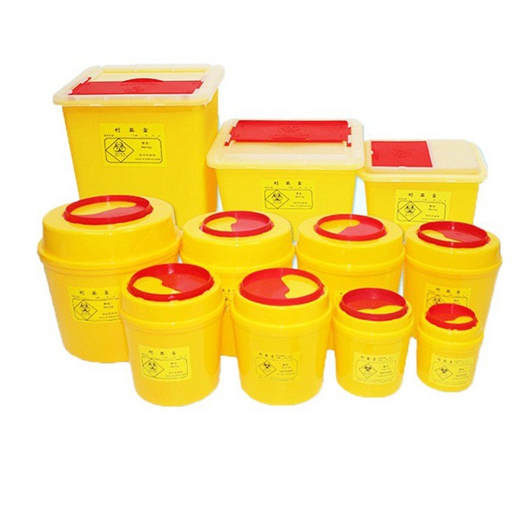 [Ready Stock] 2L/5L/8L Yellow Biohazard Medical Sharp Bin (Needle Waste Box) Insulin Syringe ...