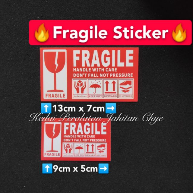 (READY STOCK)Fragile Sticker / Stiker Fragile 50PCS 100PCS 500PCS ...