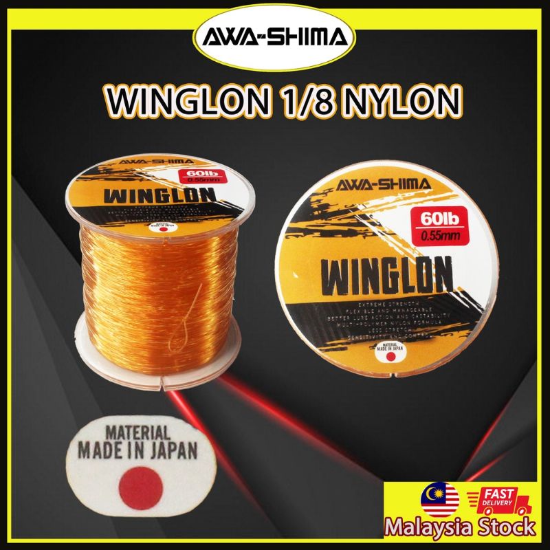 AWASHIMA TROUTLON & DCEANLON & WINGLON & BASSLON NYLON LINE TALI TANGSI ...