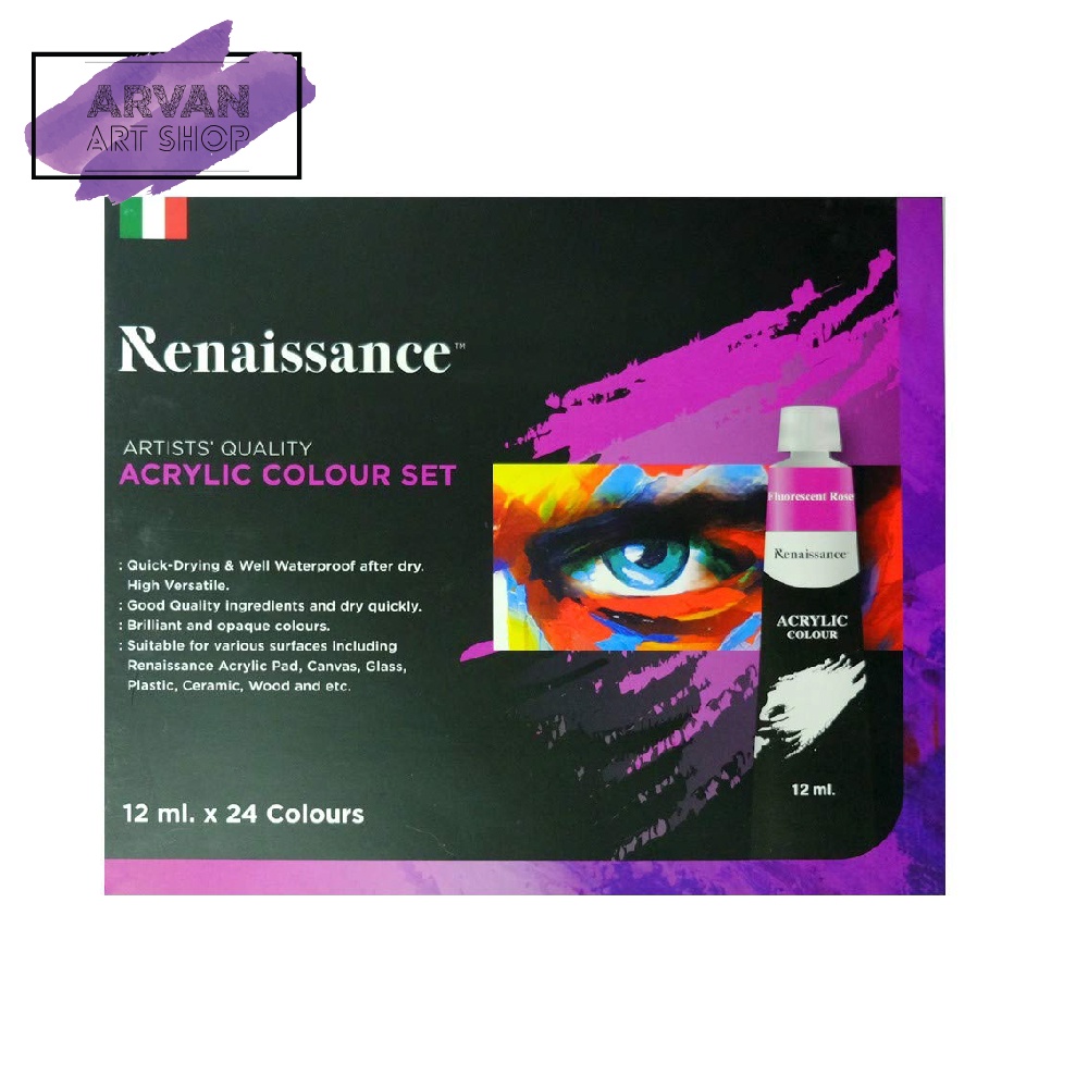 Renaissance Acrylic Colour Set 12ml x 24 Colours | Shopee Malaysia