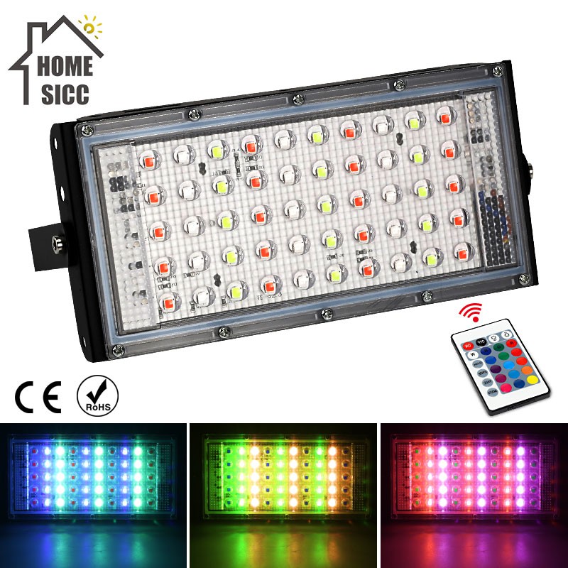 LED Flood Light 50W 220V 240V Floodlight IP65 RGB Waterproof Outdoor ...