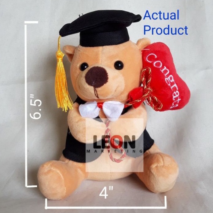 6.5" Graduation/Convocation Bear with hold love shape balloon, Patung ...
