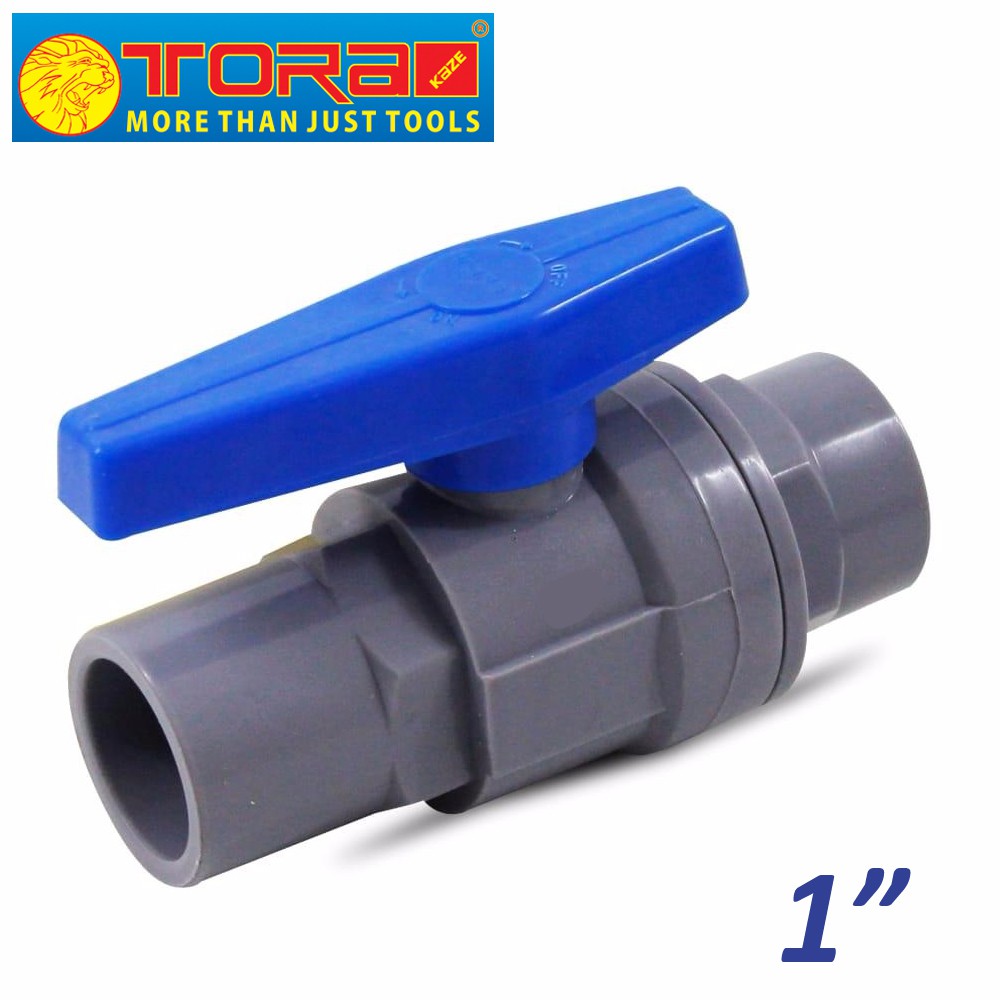 Tora Ball Valve PVC Ash 1" Inch AW - Stop Kran Handle ABS Plastic ...