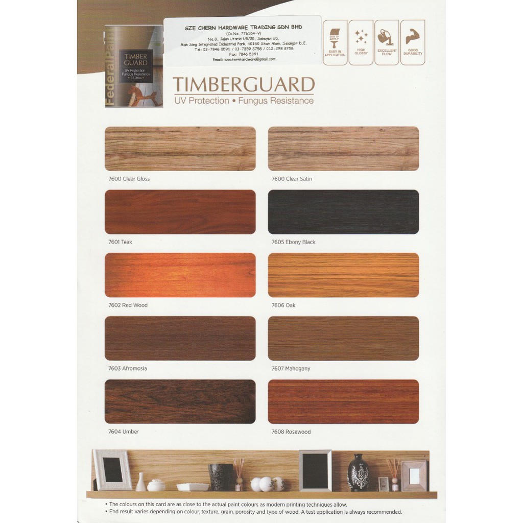 FEDERAL PAINT Timber Guard Wood Varnish Wood Stain Shellac Lacquer ...