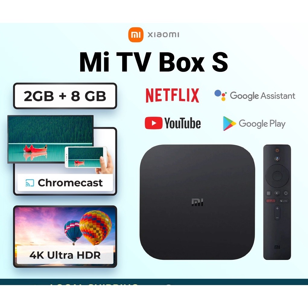 Xiaomi Mi TV Box S 4K HDR Android TV Box With Google Assistant Media ...