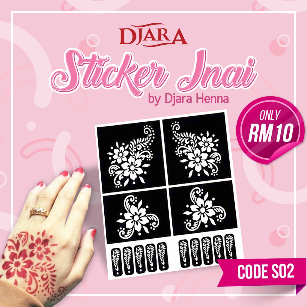 Sticker inai / Henna Stencil / Sticker Henna NEW DESIGN | Shopee Malaysia
