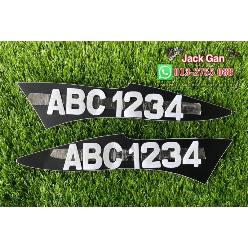 Y125Z Y125ZR NOMBOR NUMBER NO PLATE DEPAN & STICKER MUDGUARD | Shopee ...