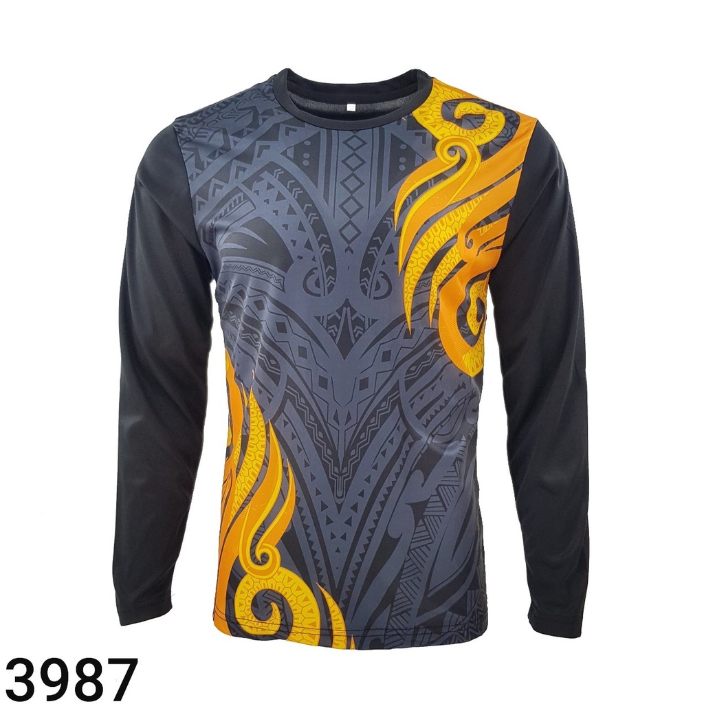 T-shirt Batik Jersey Material Long Sleeve | Baju T-shirt Jersi Corak ...