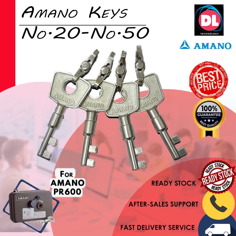 AMANO Station Keys No.20 - No.50 Guard Tour Key AMANO Guard Tour ...