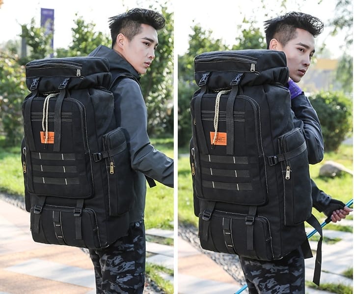 40L Large Capacity Backpack Waterproof Beg Hiking Bag Military Daki ...
