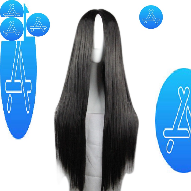 rambut palsu wanita perempuan jenis fesyen panjang lurus bergaya warna ...