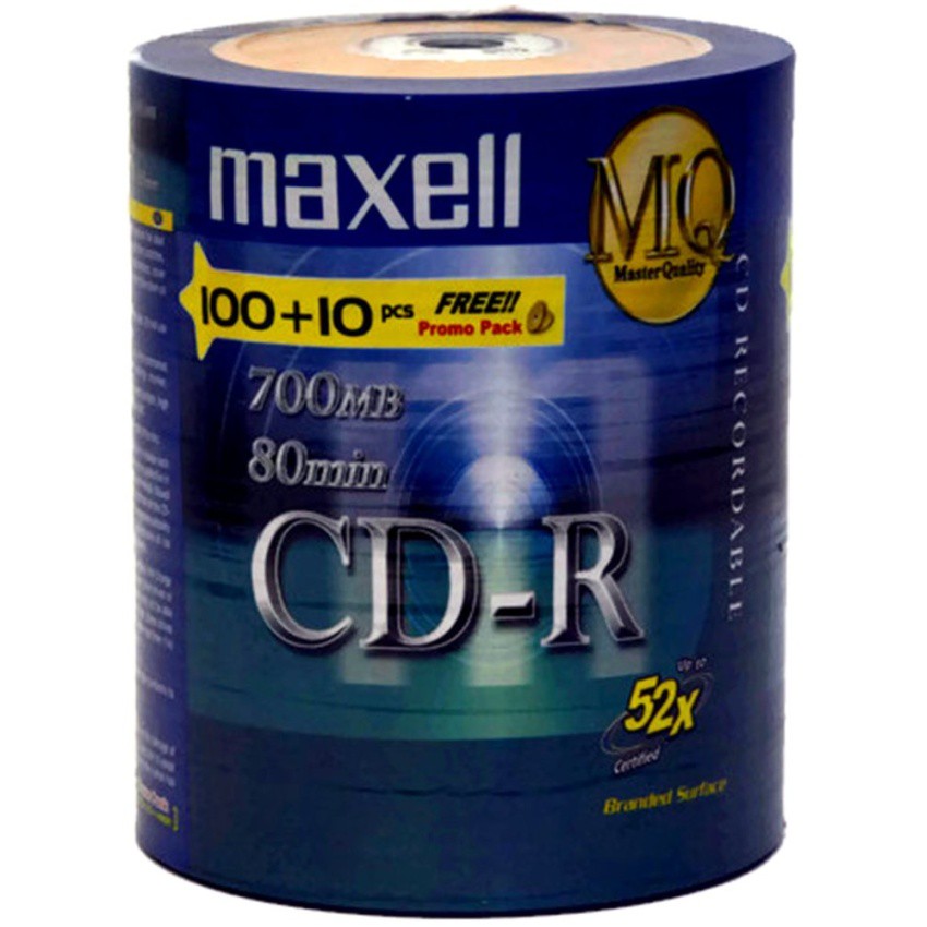Maxell CD-R(100+10B) 52X 700mb 80min 100pcs Free 10pcs Bulk Pack ...