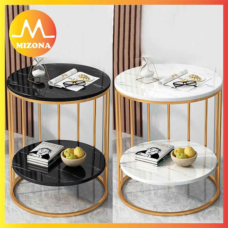 MIZONA Modern Minimalist Double Layer Bedside Table Simple Luxury ...