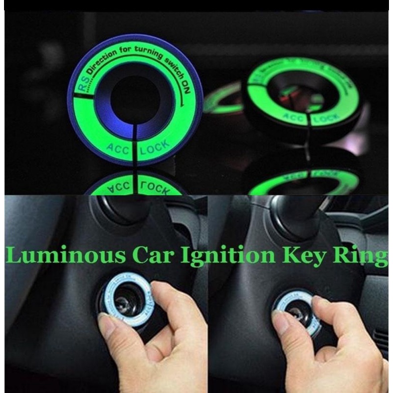 Luminous Car Key Ignition Ring Hole Sticker Ignition Switch Cover Grow ...
