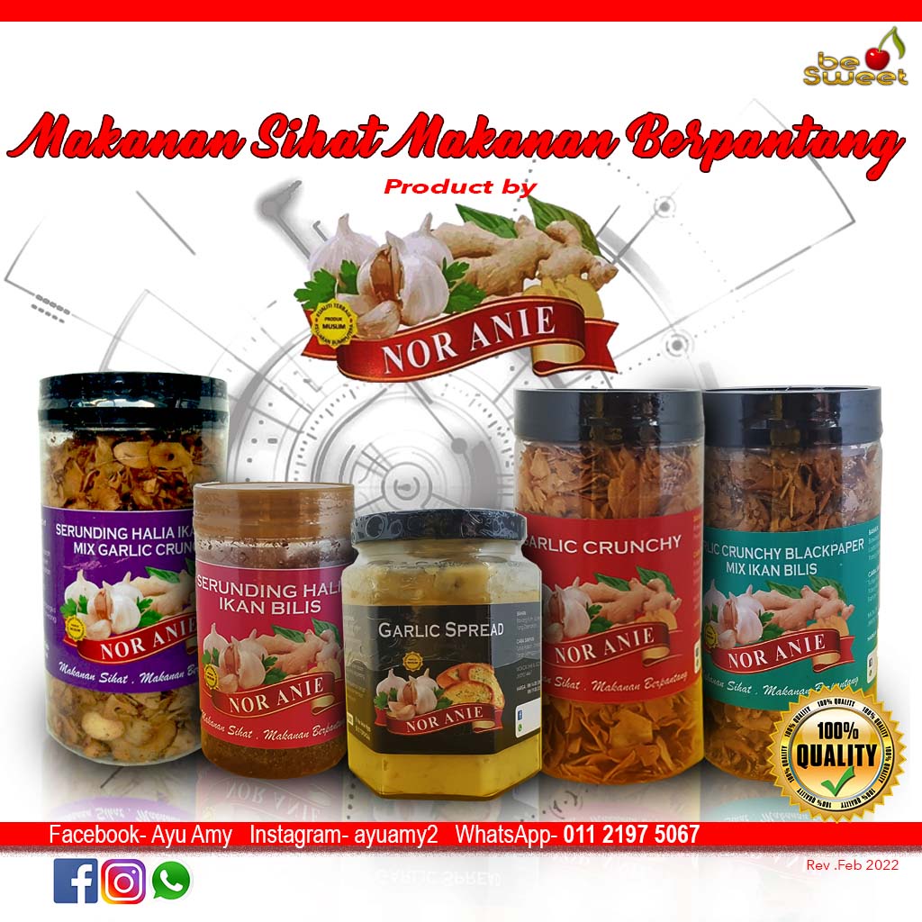 Set Makanan Sihat dan Makanan Berpantang, (garlic crunchy, serunding ...