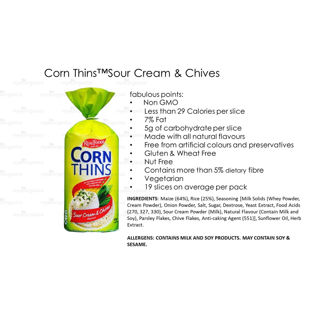 Real Food Corn Thins™ (Soy linseed & Chia/Multigrain/Original) 150gm ...