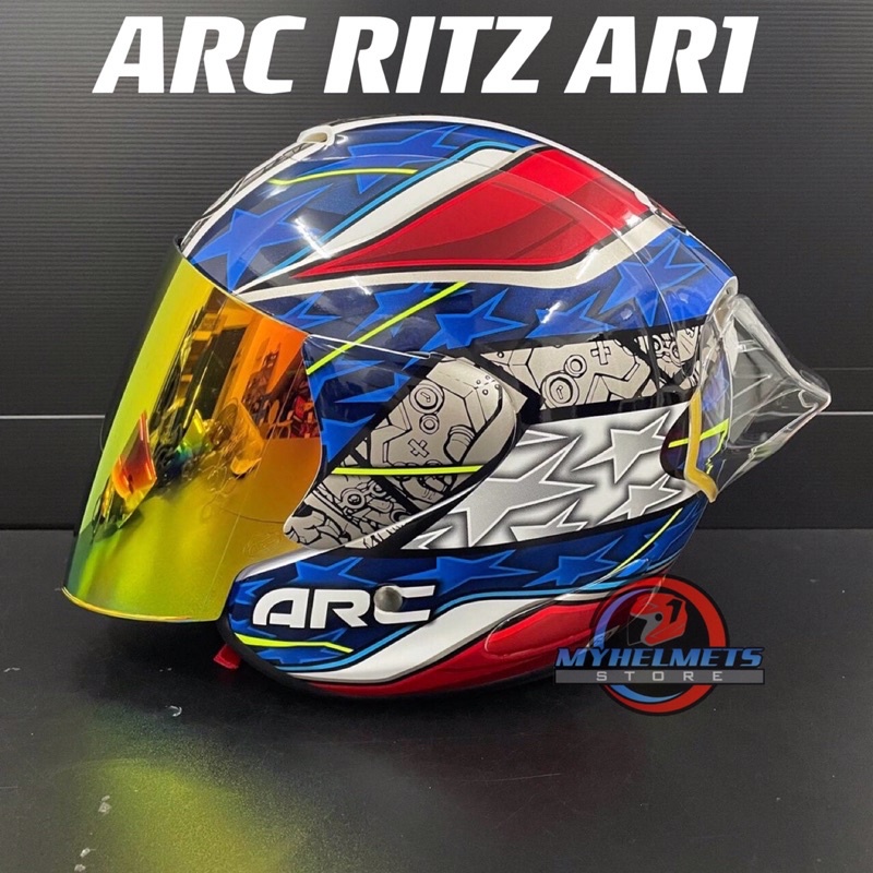 Arc Ritz Helmet AR4 Openface Arc Design Malaysia Sirim | Shopee Malaysia