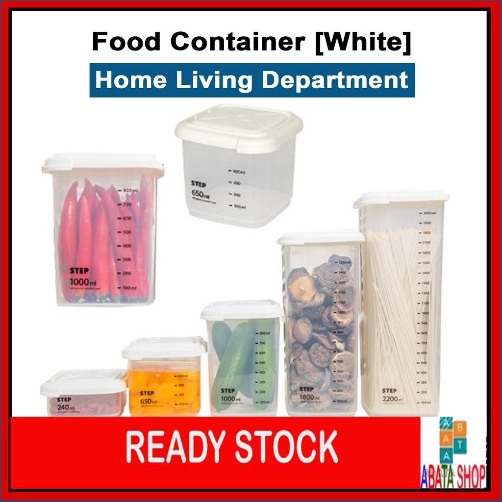 ABATA Plastic Transparent Clam-shell Food Storage Box Canisters Tank ...