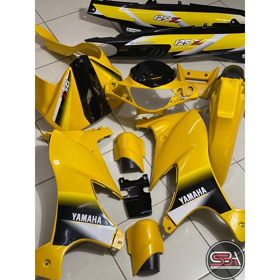 COVERSET ORIGINAL HLY – YAMAHA 125ZR KUNING BATA STRIPE SIAP TAMPAL ...